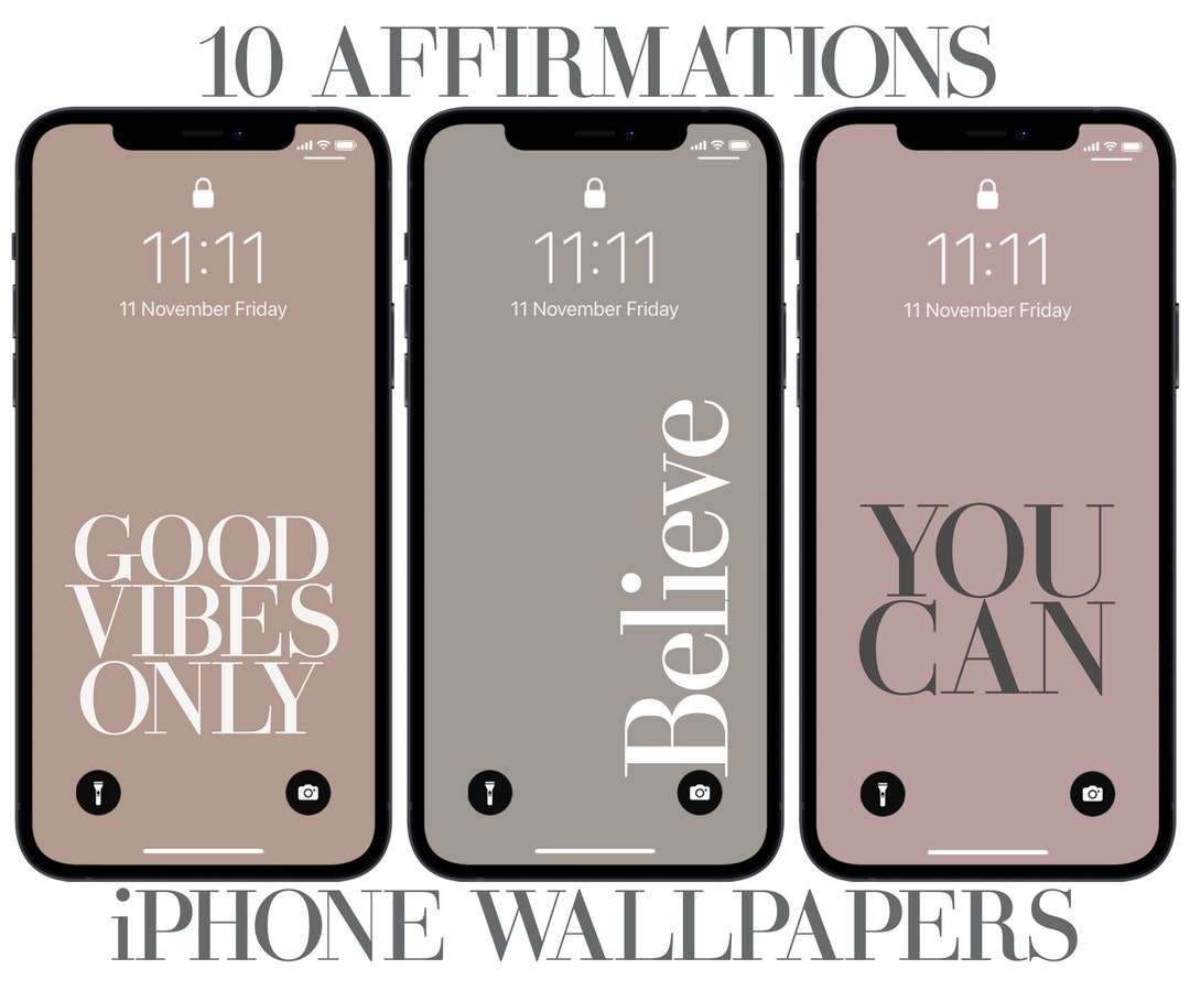 10 Affirmations iPhone Wallpaper, Quote Phone Background, Minimalist ...