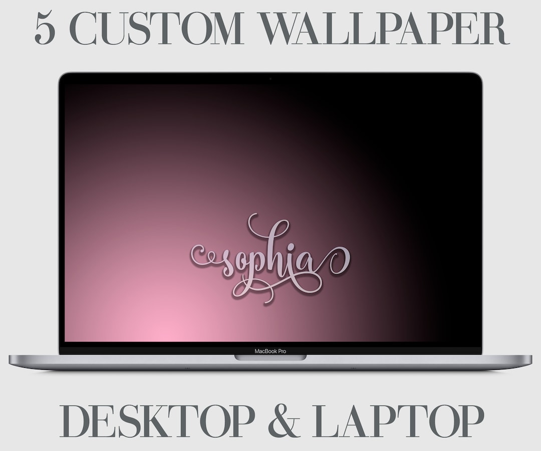 5 Custom Desktop Wallpaper Personalization, Laptop Background, Pink ...