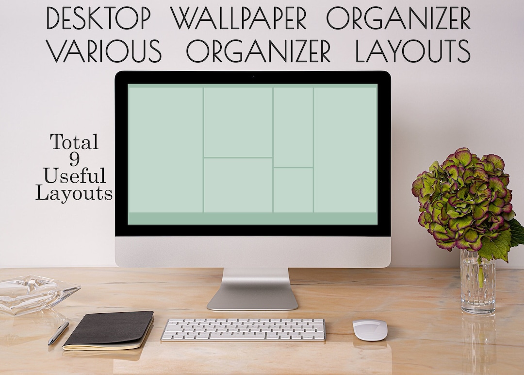 Green Desktop Wallpaper Organizer, 9 Layouts (digital Download) - Etsy