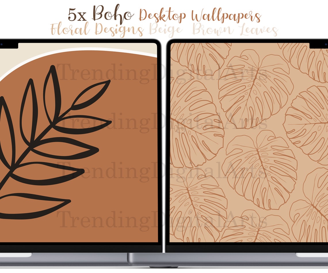 Boho Desktop Wallpaper Aesthetic Neutral Laptop Background - Etsy