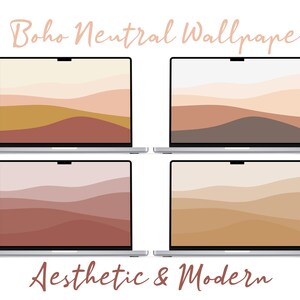 Boho Neutral Wallpaper, Desktop Laptop Background, Aesthetic Wallpapers ...