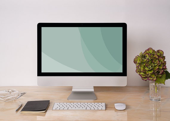 Minimalist Desktop Wallpaper Green Tones Wallpaper Desktop - Etsy
