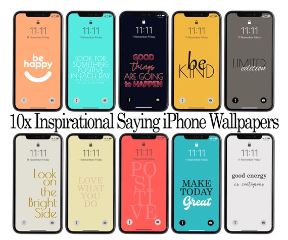 Positive Mood Quote Iphone Wallpaper Happy Phone Wallpaper - Etsy