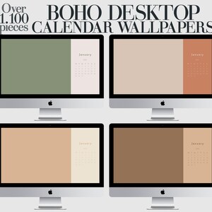 Boho Desktop Calendar Wallpaper, Modern Laptop Background, Mac MacBook ...