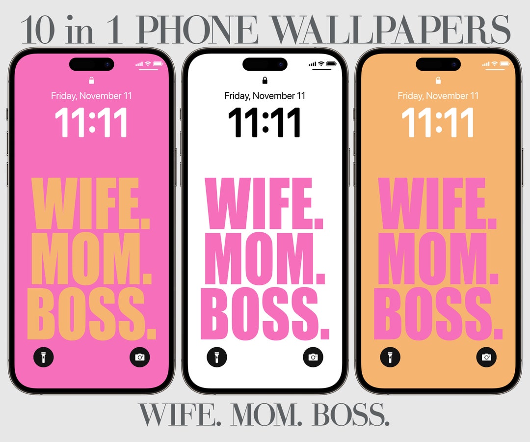 Wife Mom Boss iPhone Wallpaper, Mother's Day Phone Background, Samsung ...