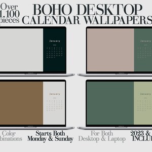 Boho Desktop Calendar Wallpaper, Modern Laptop Background, Mac MacBook ...
