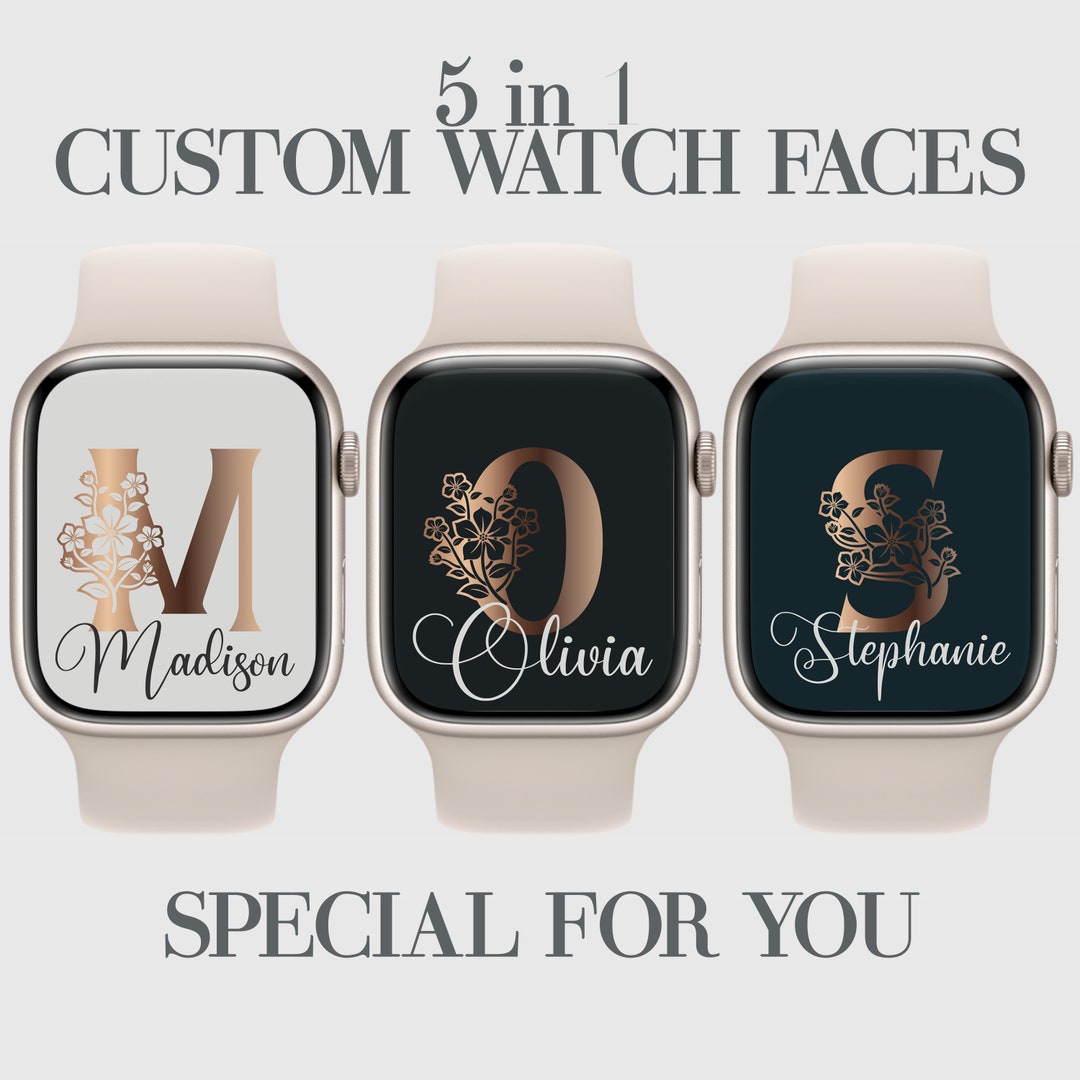 5 Personalized Apple Watch Wallpaper, Custom Initial Watch Face, Bronze ...