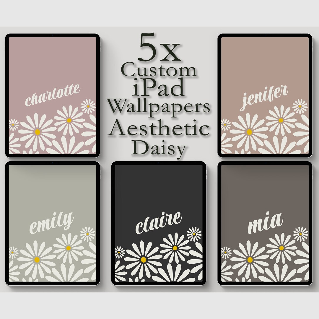 5 Custom iPad Wallpaper, Aesthetic Daisy Tablet Background ...