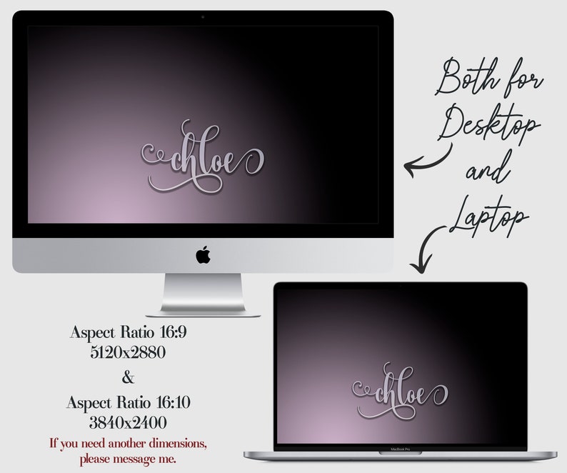 5 Custom Desktop Wallpaper Personalization Laptop Background - Etsy