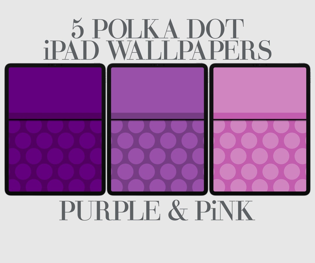 Pink Purple Polka Dot iPad Wallpaper, Modern Abstract Tablet ...