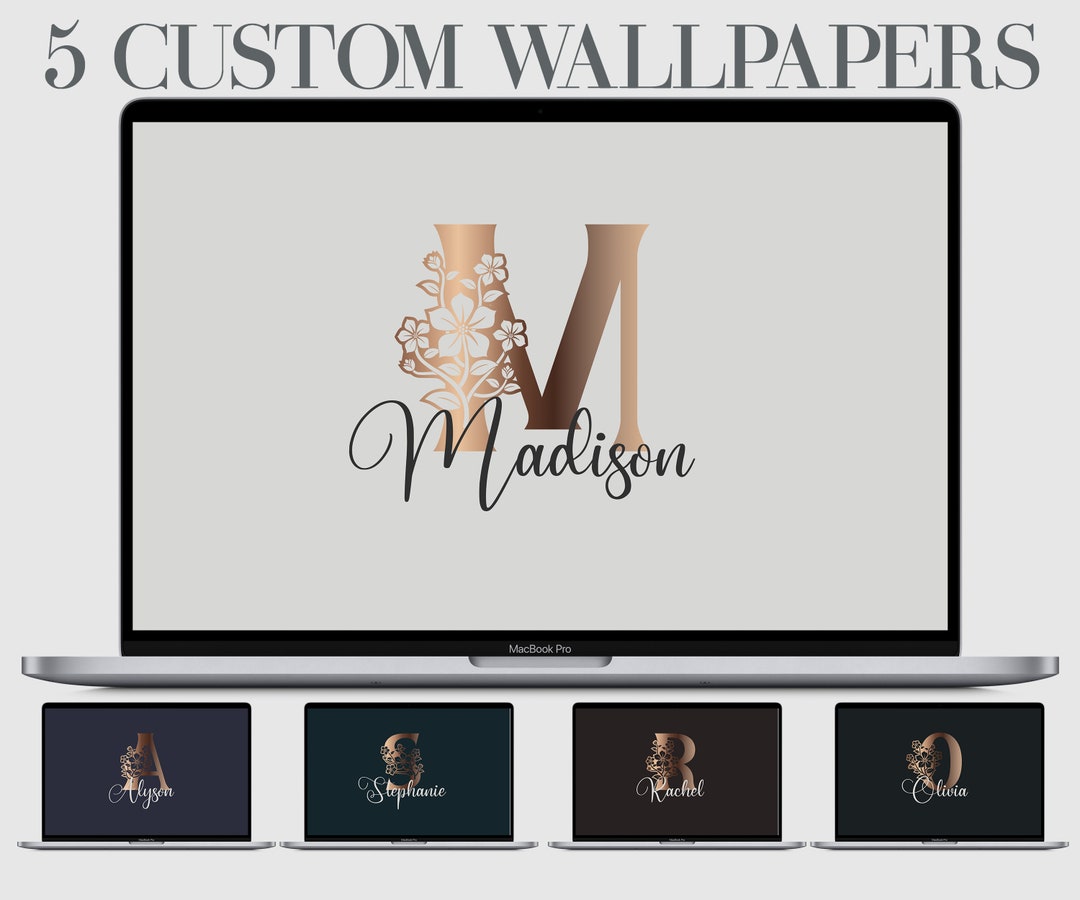 5 Desktop Custom Wallpaper, Laptop Custom Background, Bronze and White ...