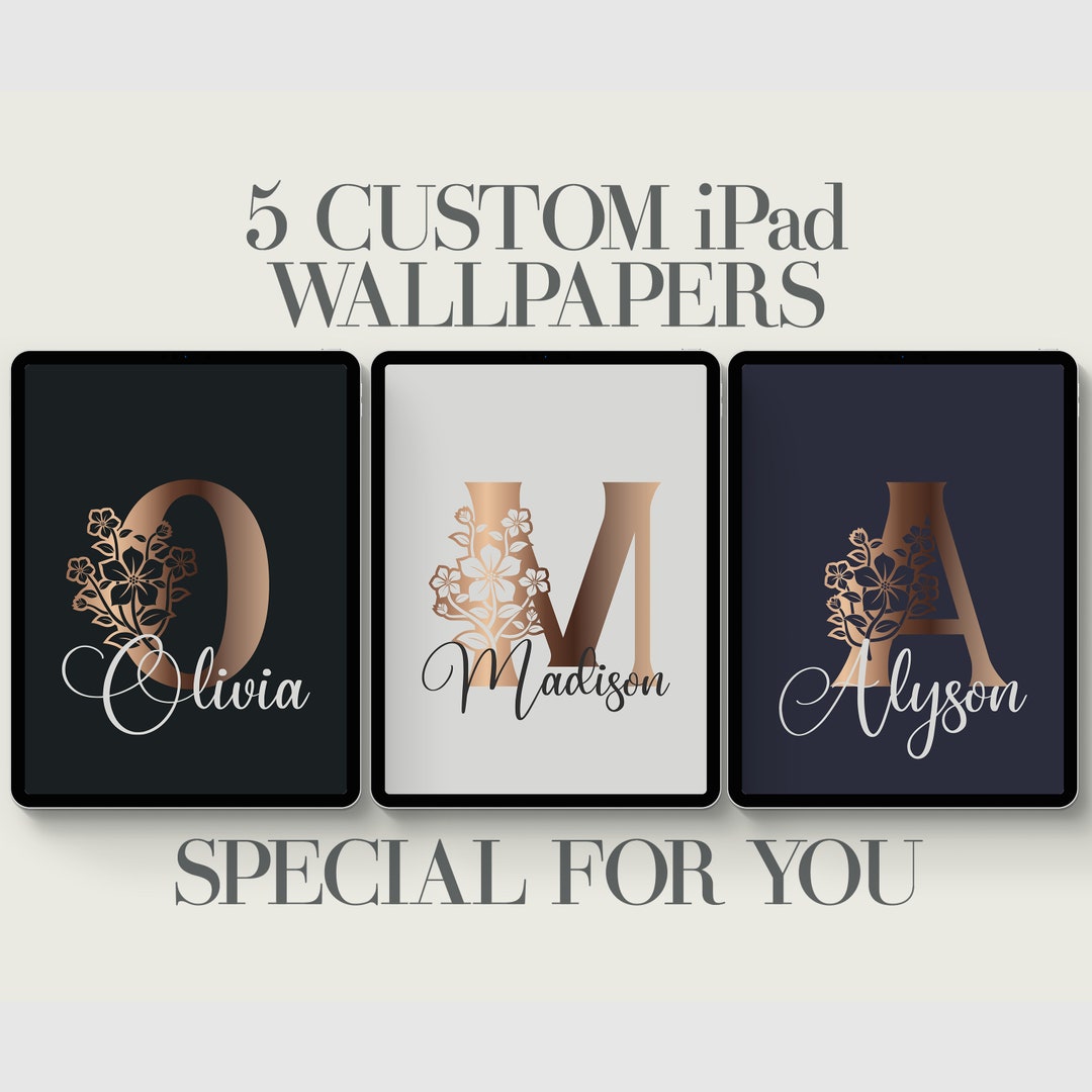 5 iPad Personalization Wallpaper, Custom Tablet Background, Bronze and ...