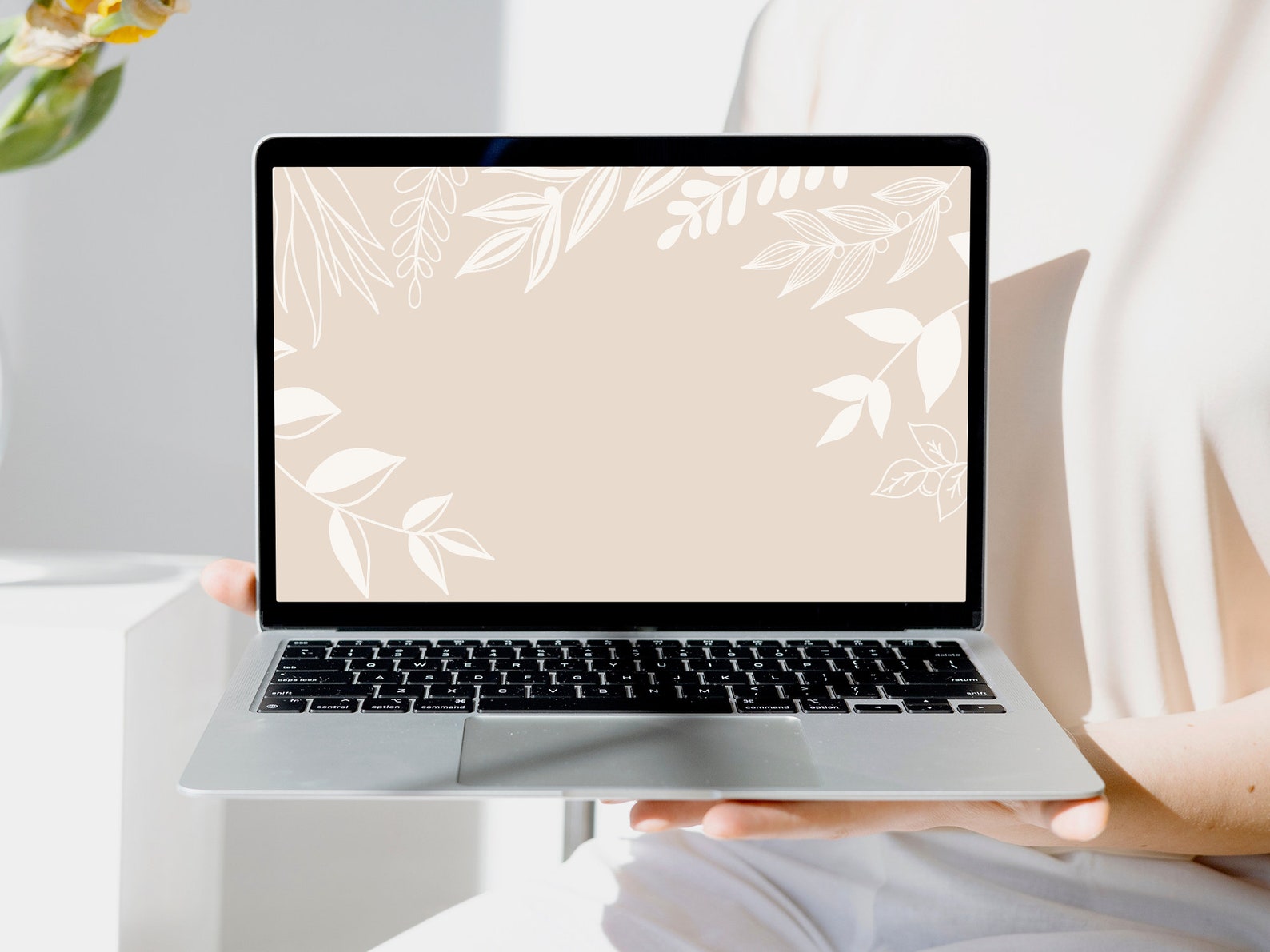 Boho Desktop Wallpaper Aesthetic Neutral Laptop Background - Etsy