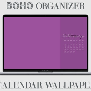 Boho Orchid Pink, Violet, Purple Desktop Calendar Wallpaper, 2024 ...