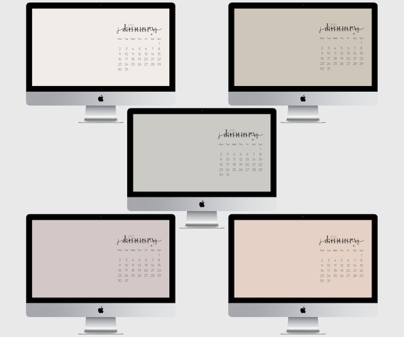 Minimalist Wallpaper Desktop Calendar 2023 Monthly Calendar - Etsy