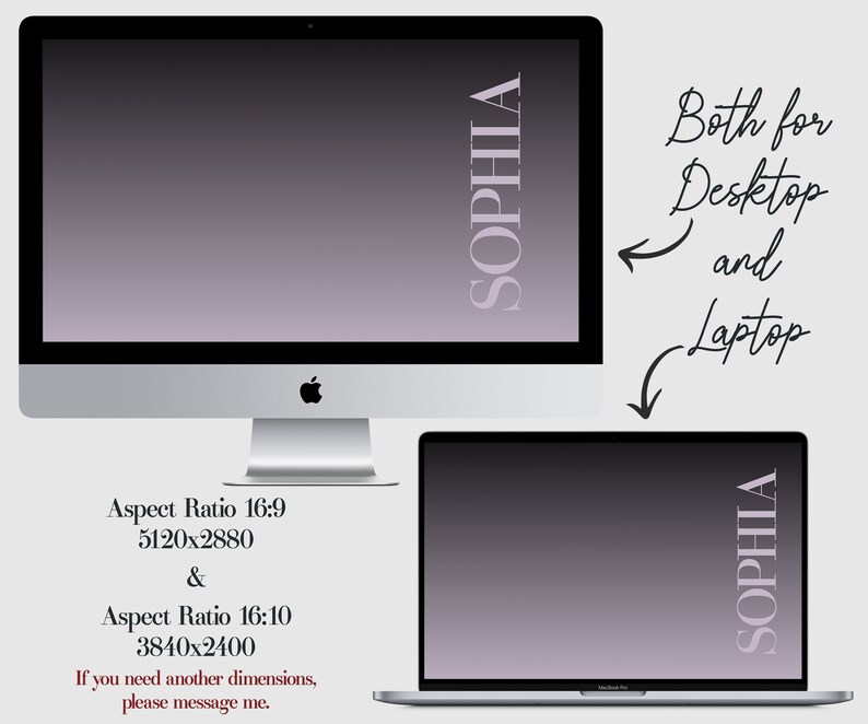 5 Custom Desktop Wallpaper Personalization Laptop Background - Etsy