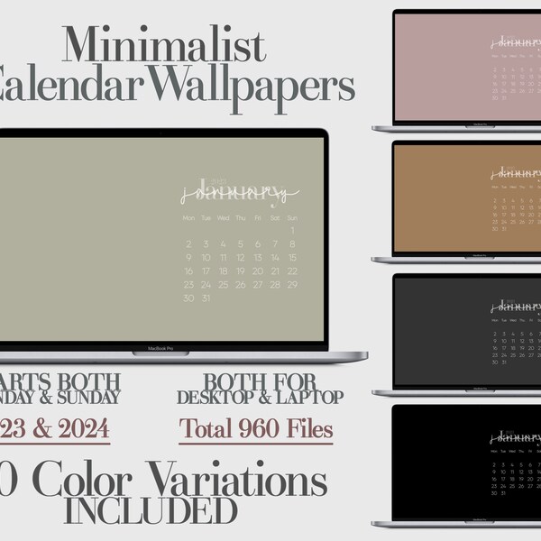 2024 Calendars Desktop Wallpaper - Etsy