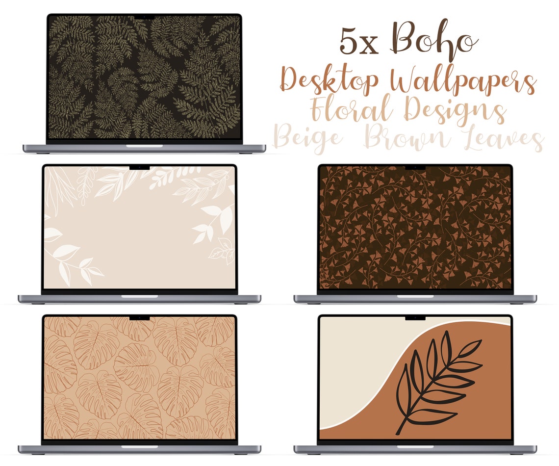 Boho Desktop Wallpaper Aesthetic Neutral Laptop Background - Etsy