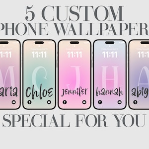 Custom Name iPhone Wallpaper: Pink Blue Gradient (digital Download) - Etsy