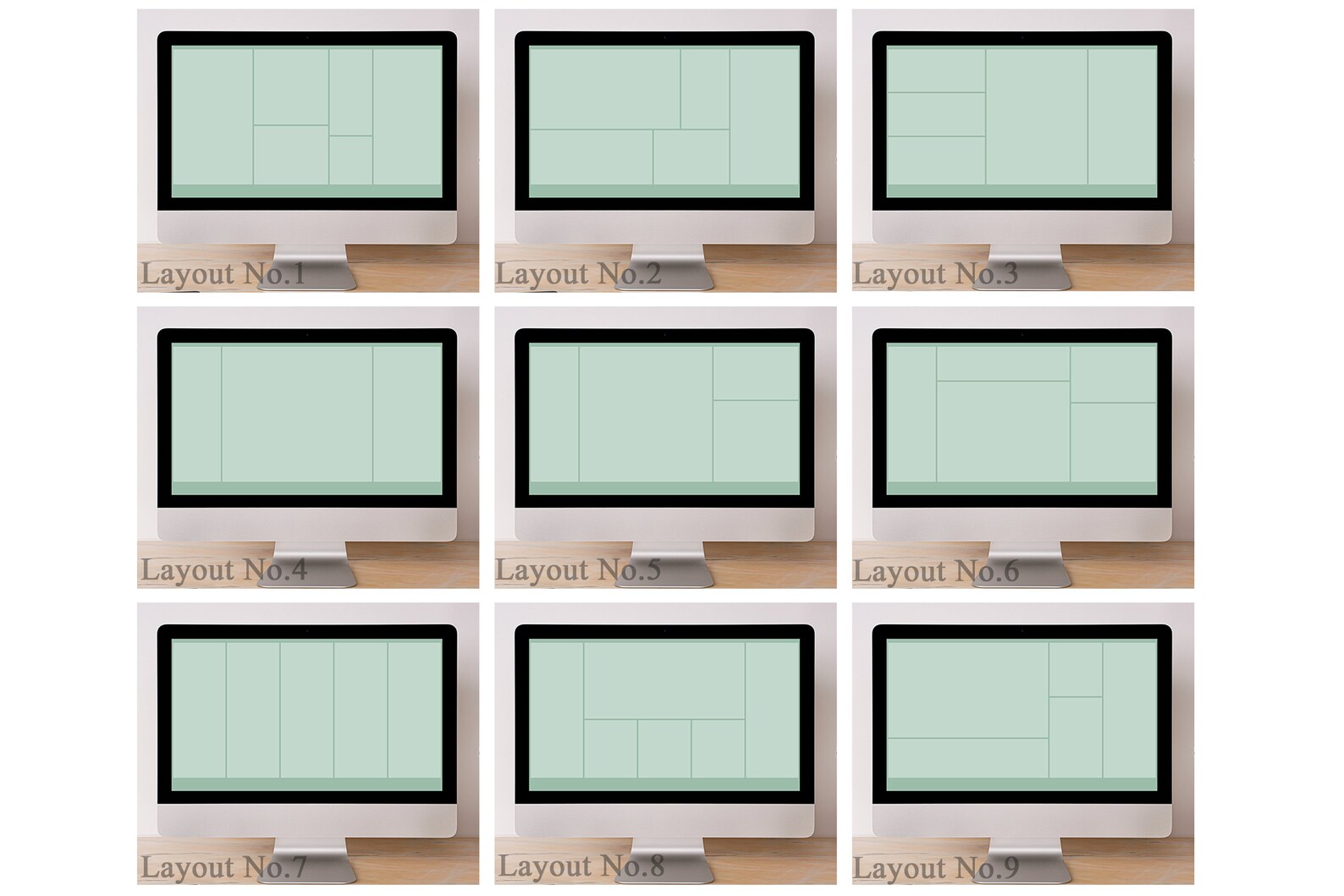 Desktop Organizer With 9 Layouts Green Desktop and Laptop - Etsy