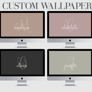 Custom Name Desktop Wallpaper, Pink Laptop Background (digital Download ...