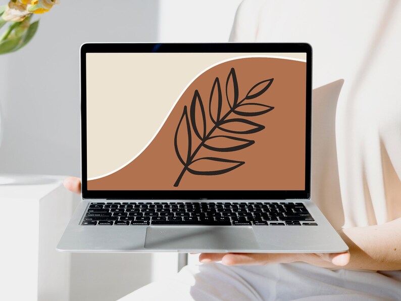 Boho Desktop Wallpaper Aesthetic Neutral Laptop Background - Etsy