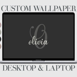 Custom Name Desktop Wallpaper, Pink Laptop Background (digital Download ...