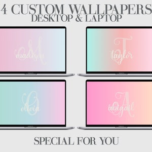 4 Custom Desktop Wallpaper With Your Name, Pink Laptop Background ...