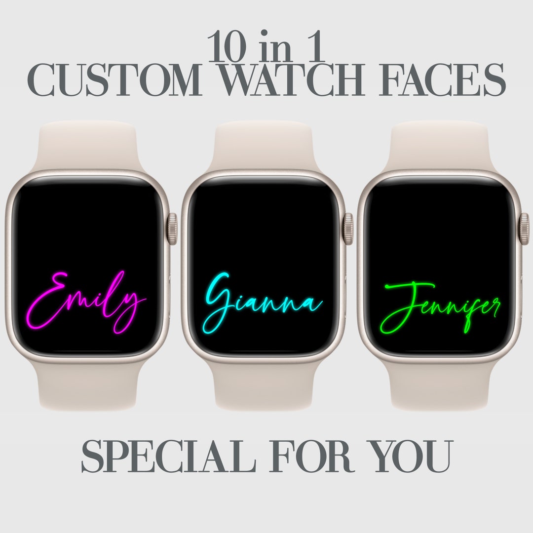 Neon Watch Face, Custom Apple Watch Face Wallpaper, Smartwatch ...