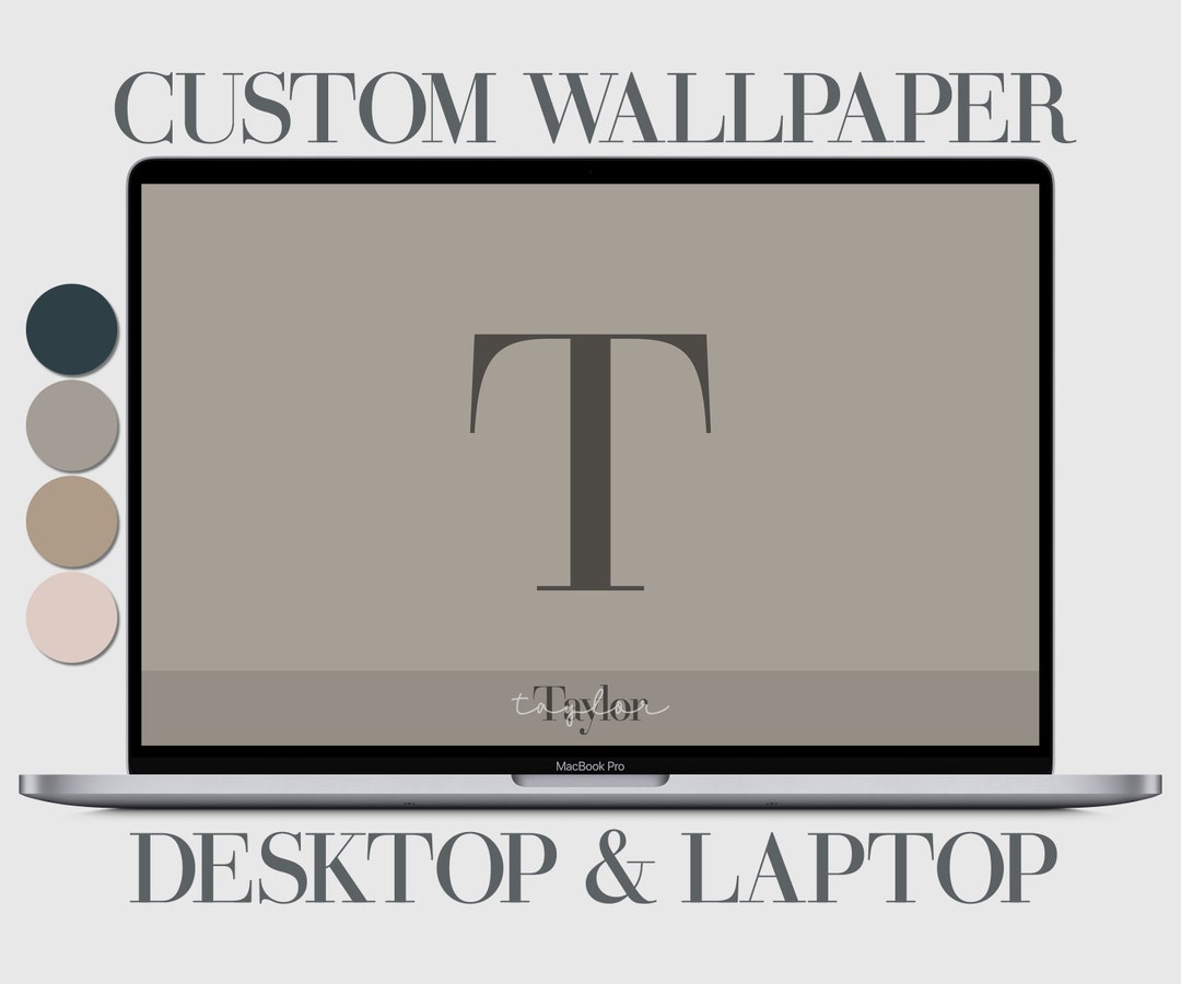 4 Custom Desktop Wallpaper With You Name, Beige Laptop Background ...