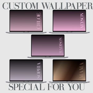5 Custom Desktop Wallpaper Personalization, Laptop Background, Pink ...