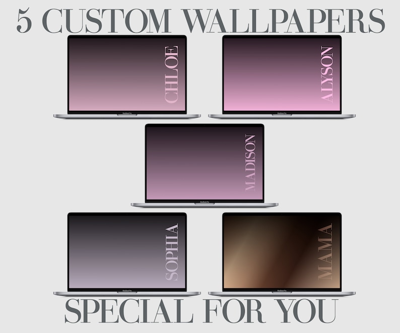 5 Custom Desktop Wallpaper Personalization Laptop Background - Etsy