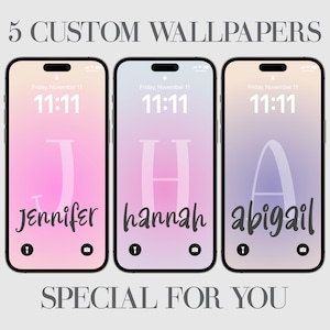 Custom Name iPhone Wallpaper: Pink Blue Gradient (digital Download) - Etsy