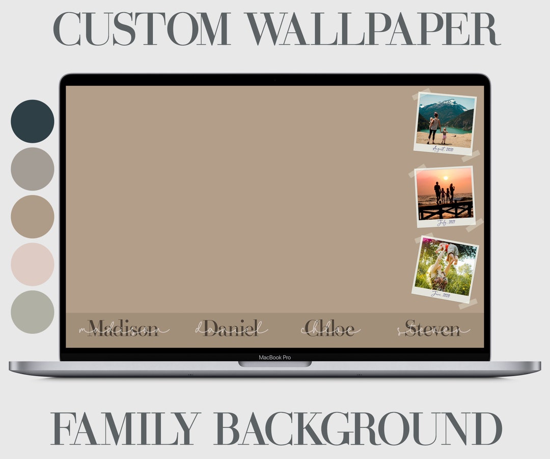 Custom Family Desktop Wallpaper, Personalized Laptop Background ...