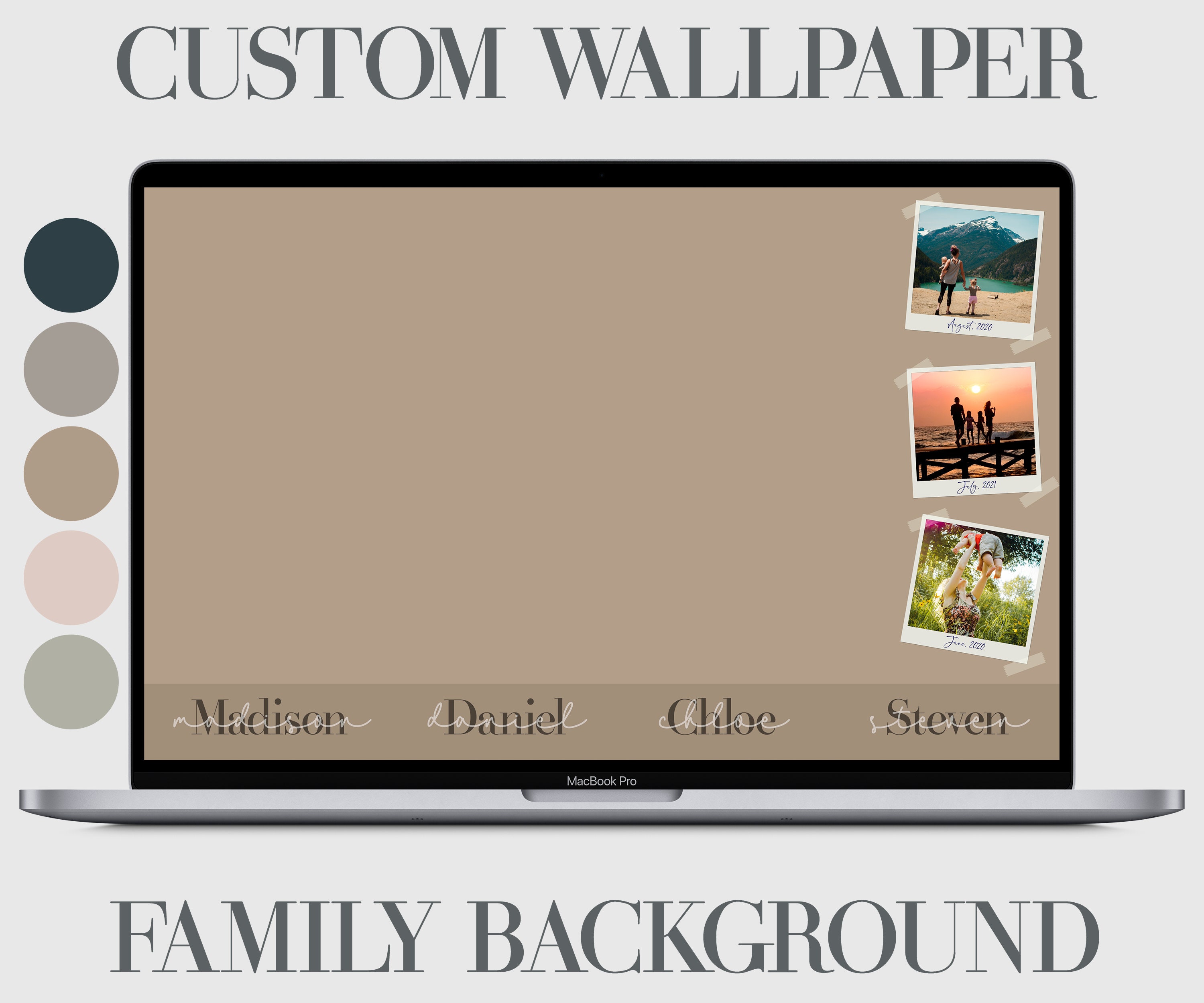Custom Family Desktop Wallpaper Personalized Laptop - Etsy