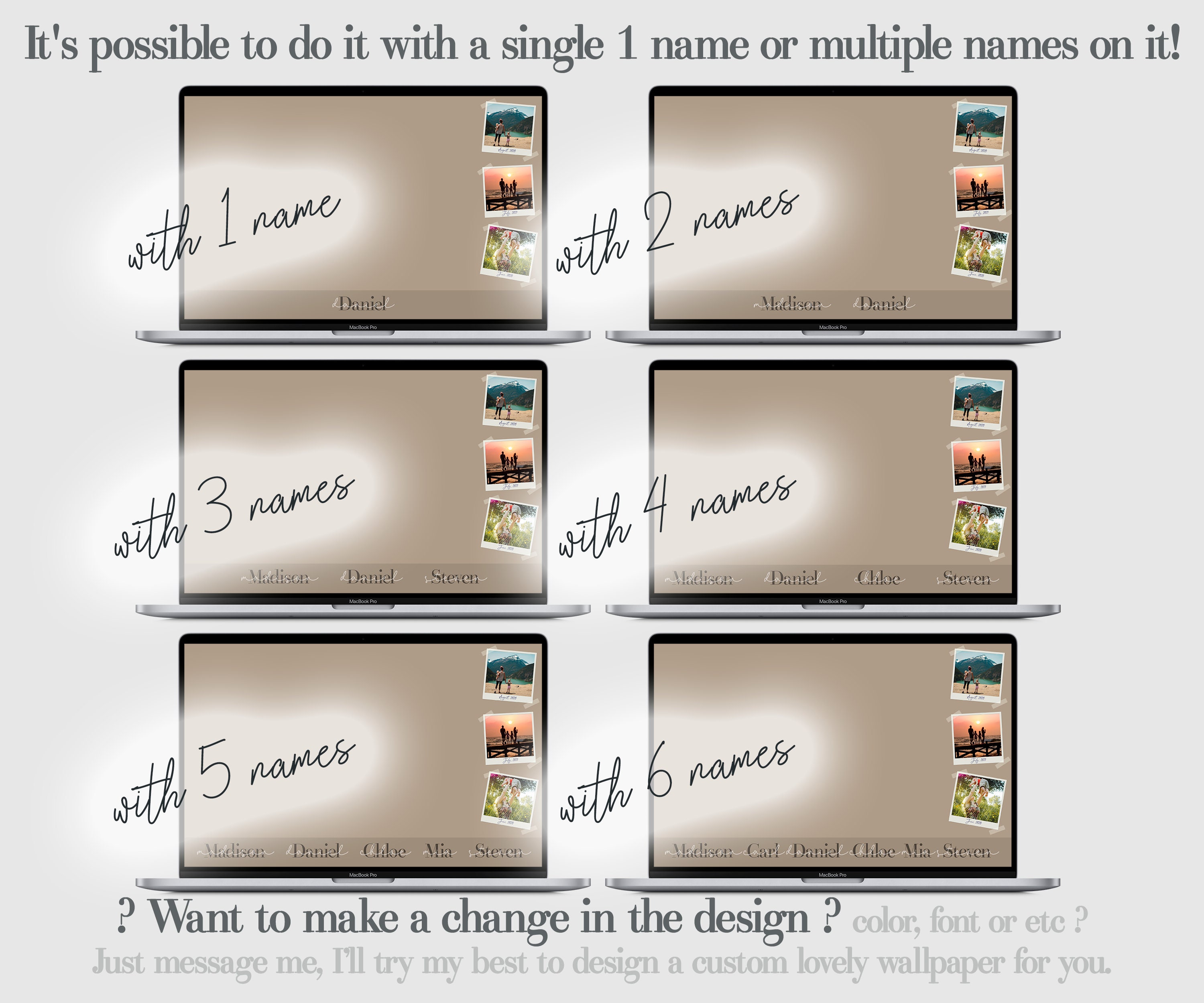 Custom Family Desktop Wallpaper Personalized Laptop - Etsy