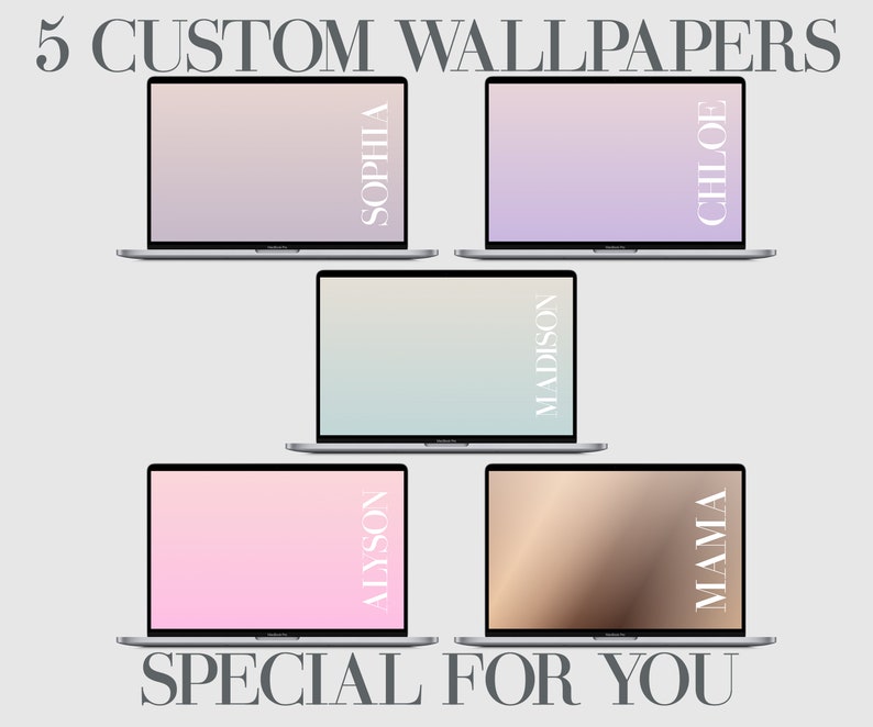 5 Custom Desktop Wallpaper Personalization Laptop Background - Etsy