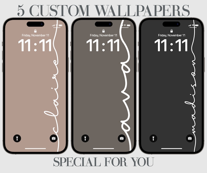 5 Iphone Wallpaper Personalization Custom Phone Background - Etsy