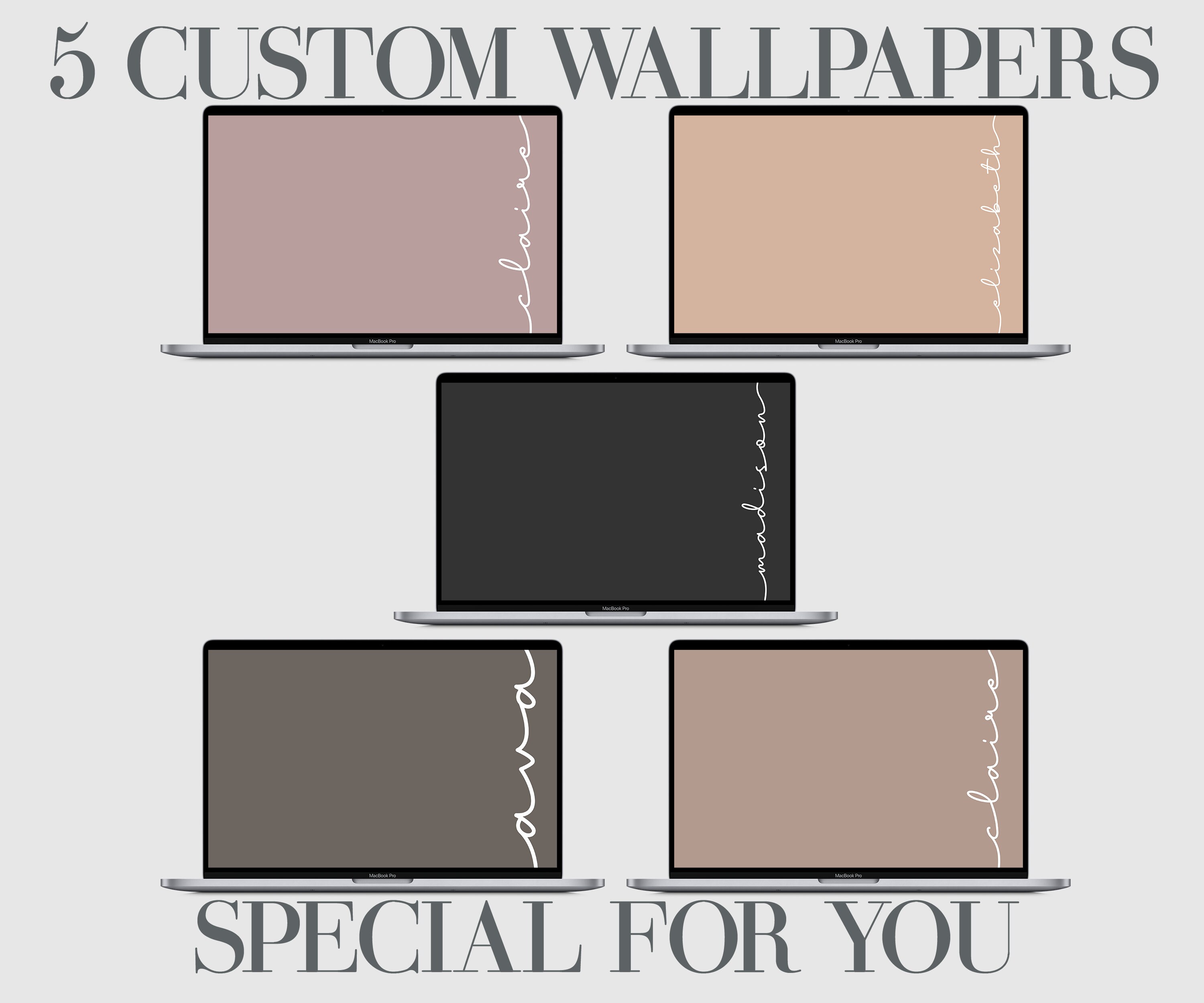 5 MacBook Desktop Wallpaper, Personalization, Custom Laptop Background ...