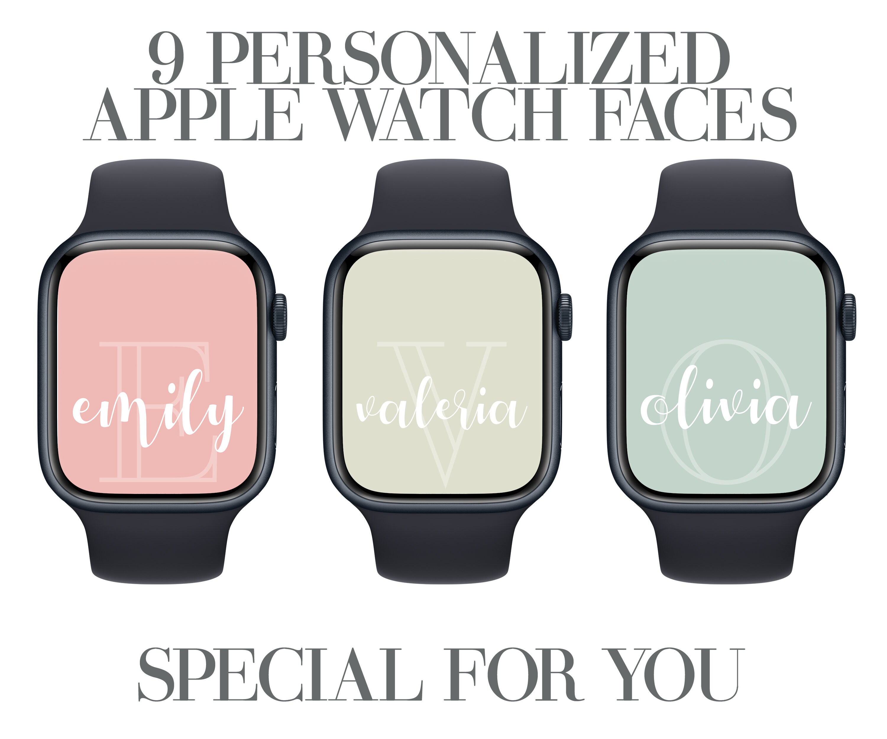 9 Personalized Apple Watch Wallpaper Custom Name Smartwatch - Etsy