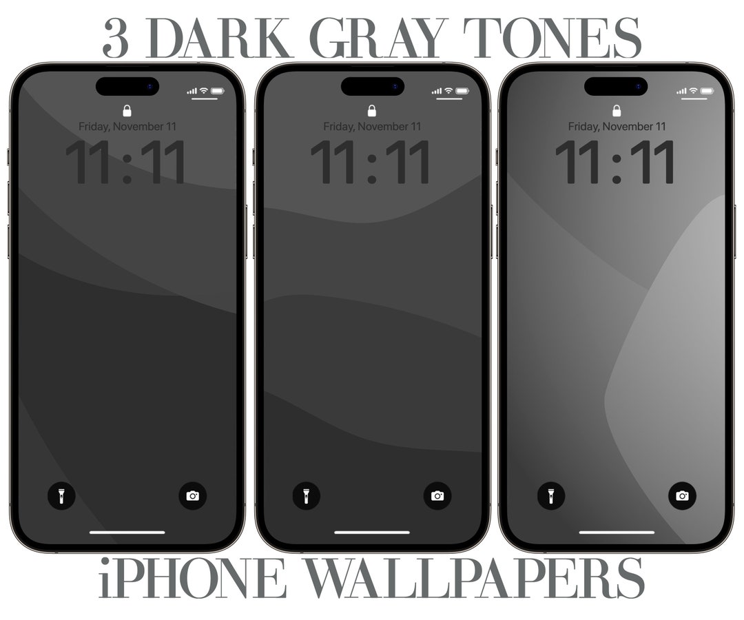 3 Dark Gray Tones iPhone Wallpaper, Aesthetic Phone Wallpaper, Hand ...