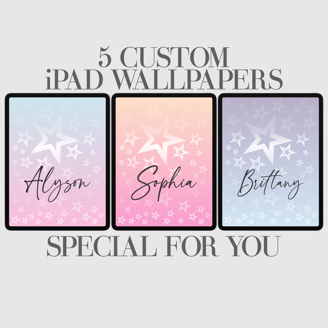 Custom iPad Wallpaper: Blue Stars Gradient, Personalized Celestial ...