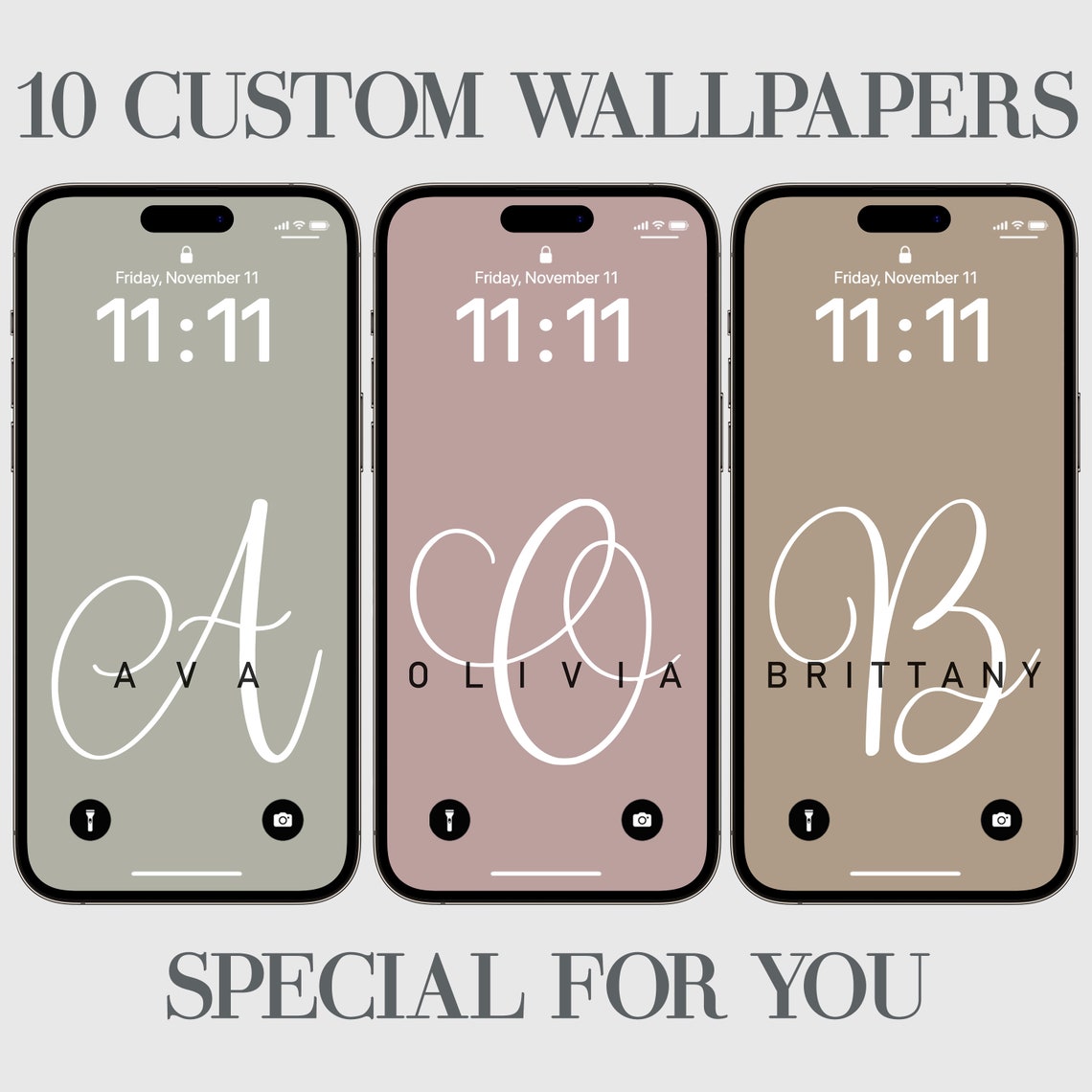 10 Personalized iPhone Wallpapers: Custom Name, Modern Art (digital ...
