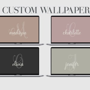 Custom Name Desktop Wallpaper, Pink Laptop Background (digital Download ...