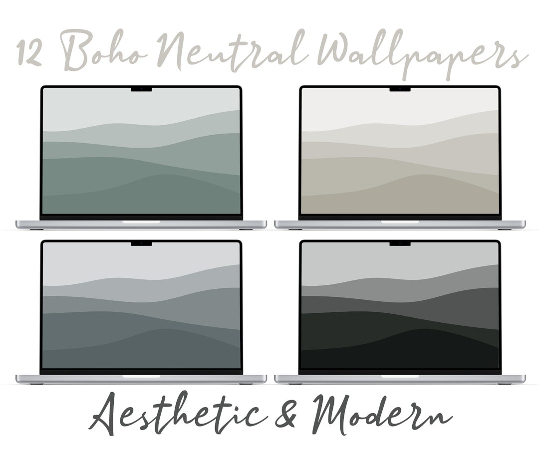 Boho Neutral Wallpaper, Desktop Laptop Background, Aesthetic Wallpapers ...