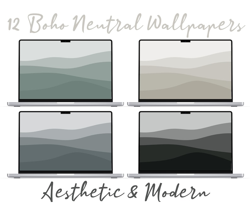 Boho Neutral Wallpaper Desktop Laptop Background Aesthetic - Etsy