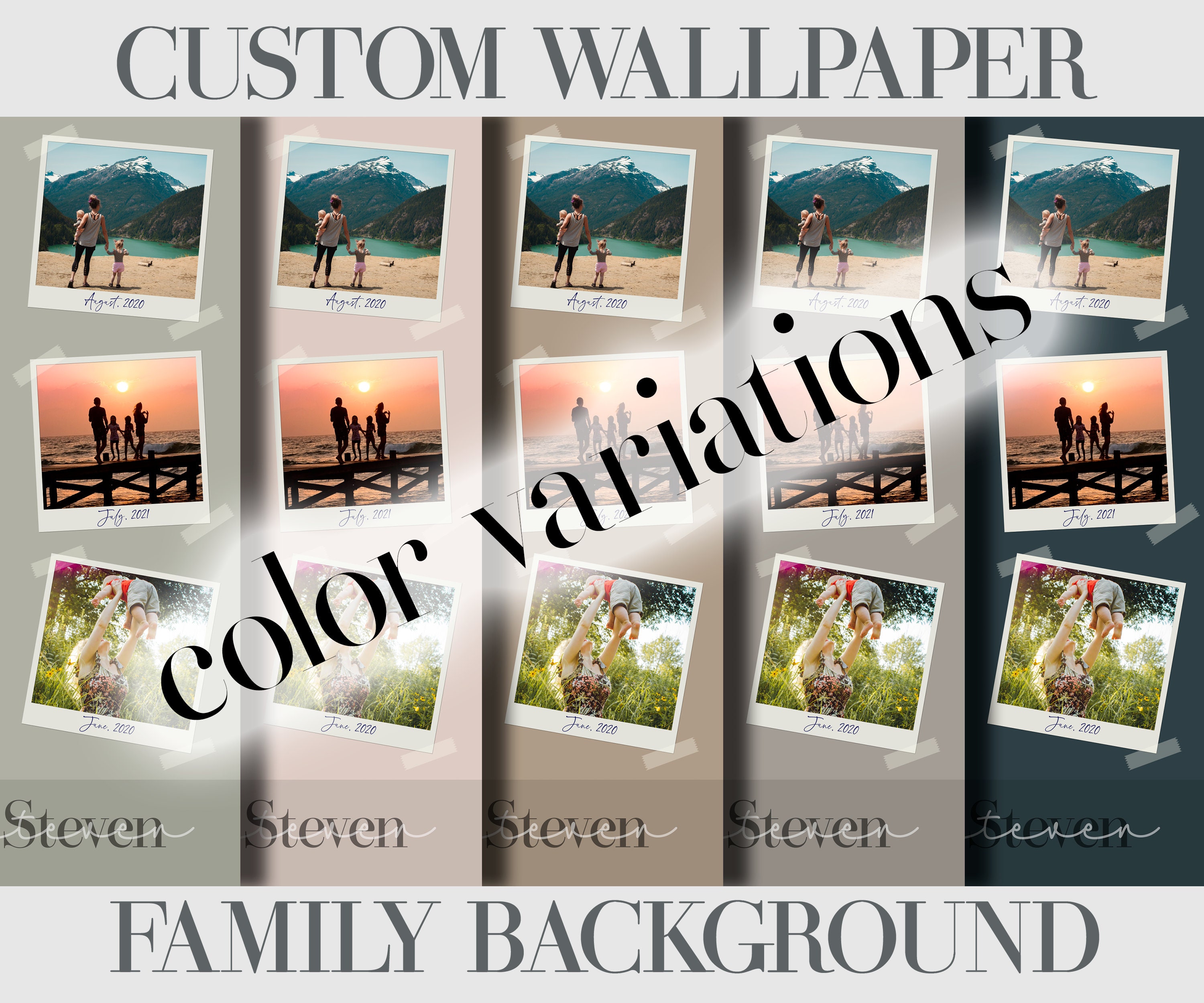Custom Family Desktop Wallpaper Personalized Laptop - Etsy