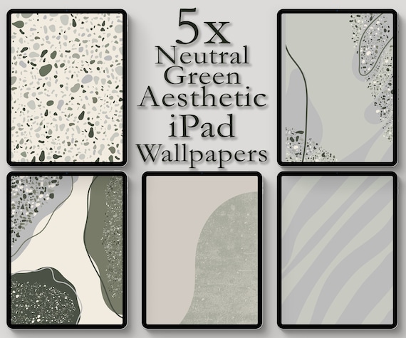 5 Ipad Neutral Green Wallpaper Aesthetic Tablet Background - Etsy