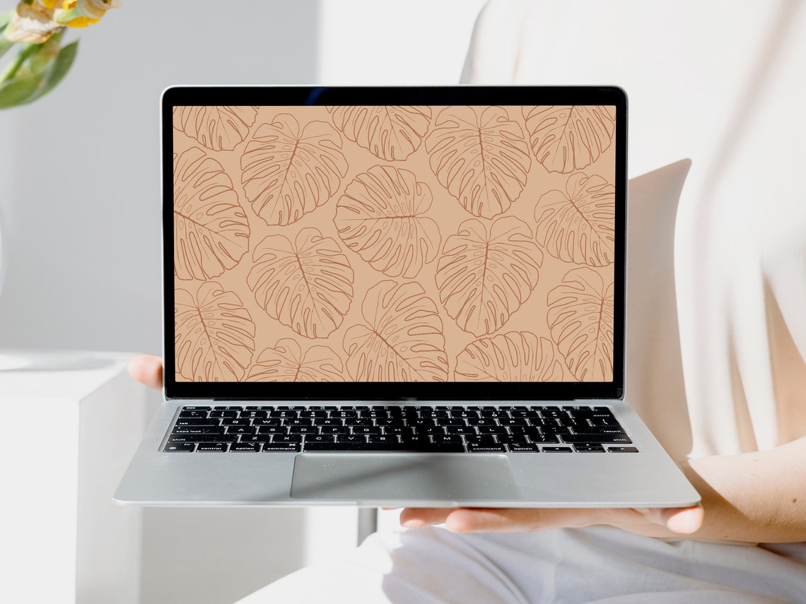 Boho Desktop Wallpaper Aesthetic Neutral Laptop Background - Etsy