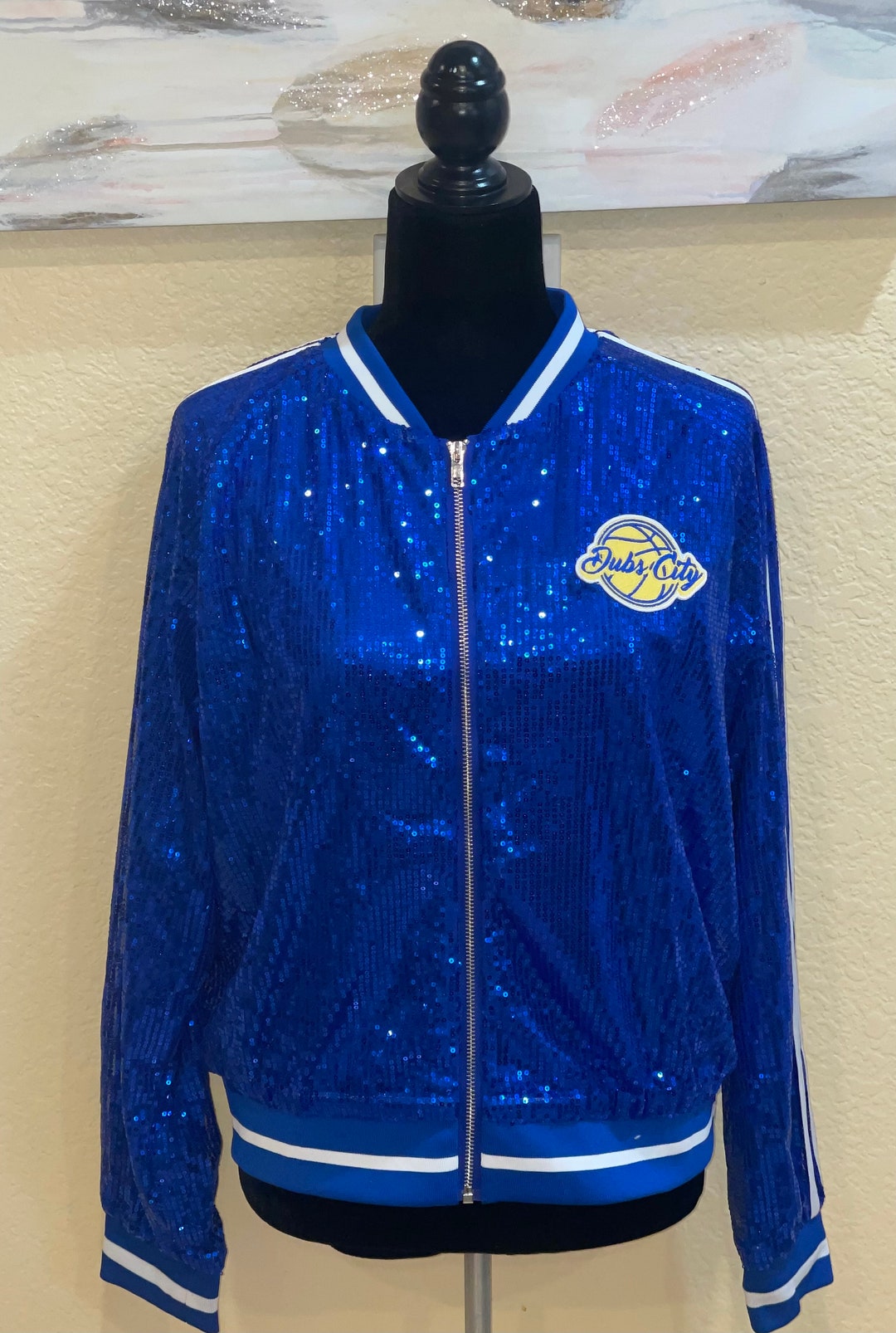 Bombshell Blue “dubs City” Sequin Bomber - Etsy
